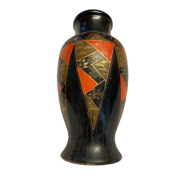 Zadein | Accents | Japanese Pottery Vase Red Black Gold Zadein Japan 1 ...